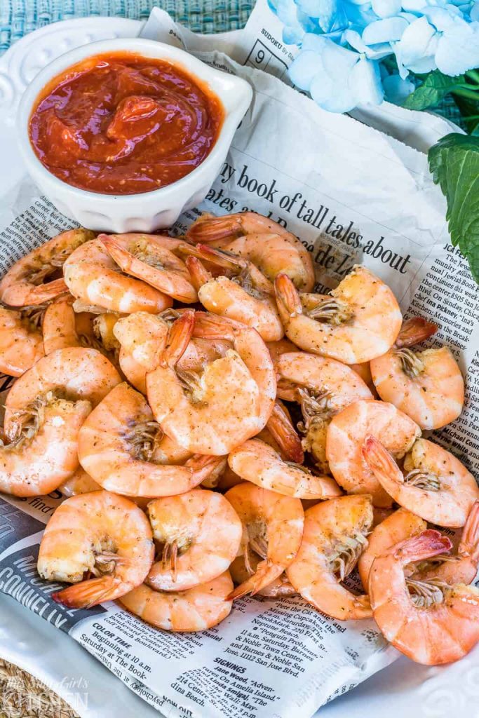 Extra Large Cooked Peel N Eat Gulf Shrimp W Cocktail Sauce 1 2 Or 1
